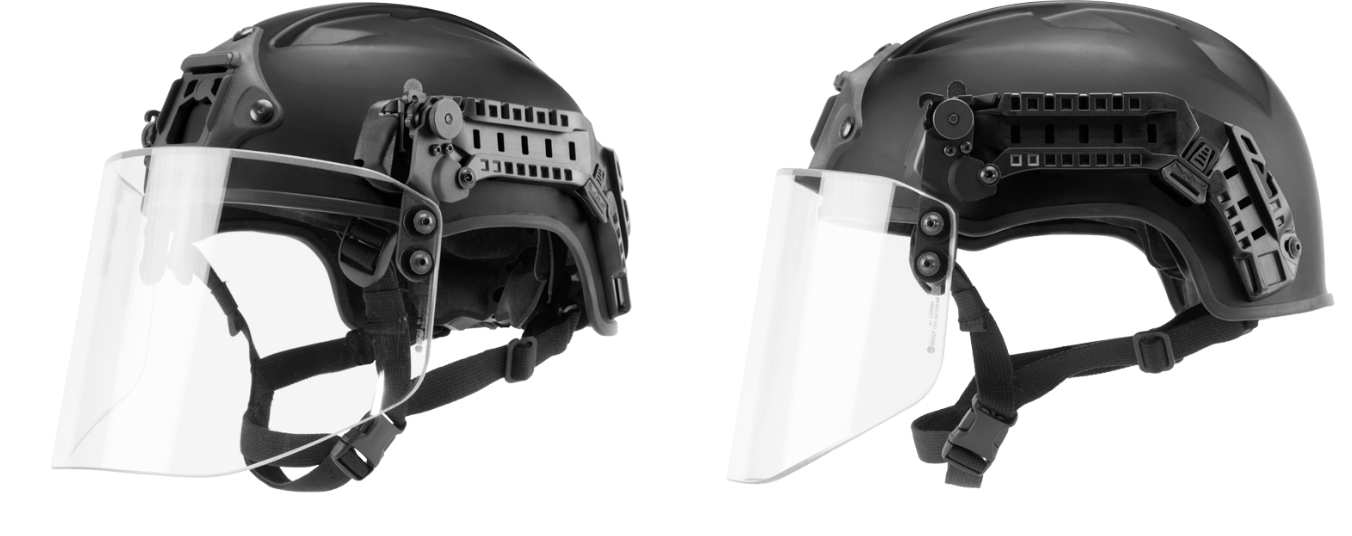 Busch PROtective IIIA Ballistic Helmet AMP-1 E HC with SCS Riot Visor ...